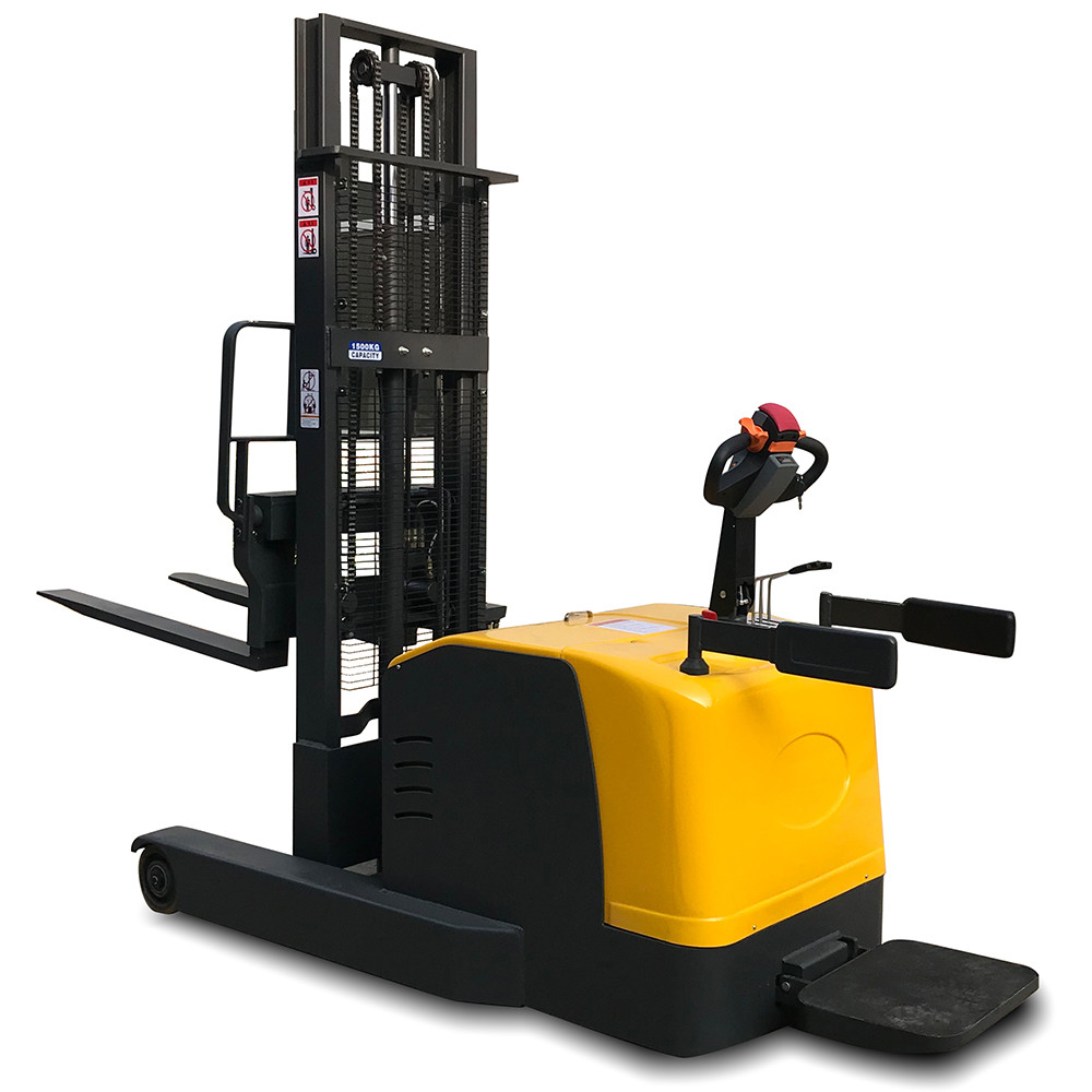 Standing Electric Pallet Truck 1500 kg Counterbalanced Reach Stacker